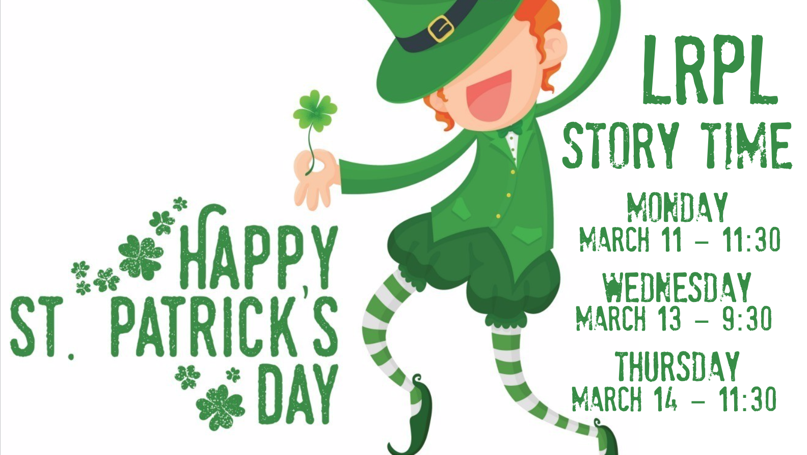 March Story Time – St. Patricks Day | Lake Region Public Library